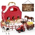 Amazon.com: Farm Animals Red Barn Toys, 20PCS Farm Toys Farm Figurines ...