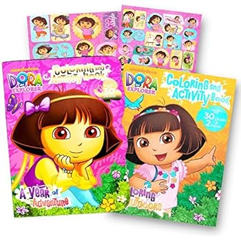 Amazon.com: Dora the Explorer Coloring Book Set (2 Coloring Books ...