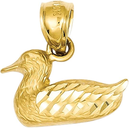 Amazon.com: 14K Gold Duck Pendant: Jewelry