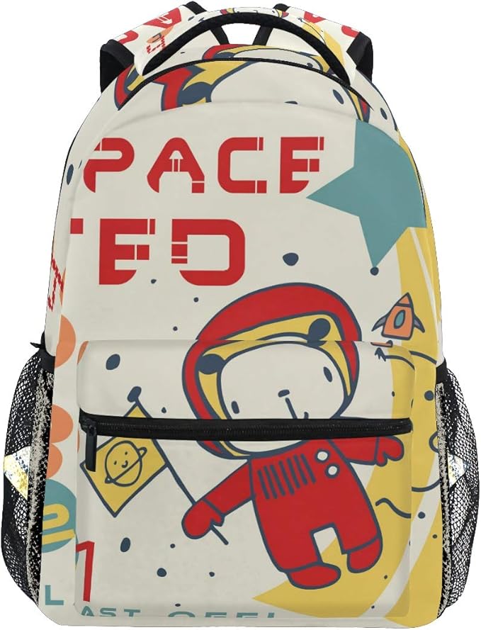 Cartoon Astronaut Bookbag School Student Backpack for Travel Teen Girls ...