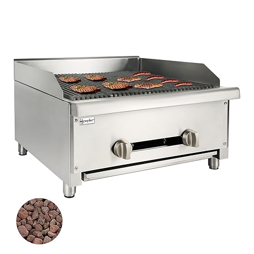 Hipopller 24'' Commercial Natural Gas Lava Rock Charbroilers/Propane ...