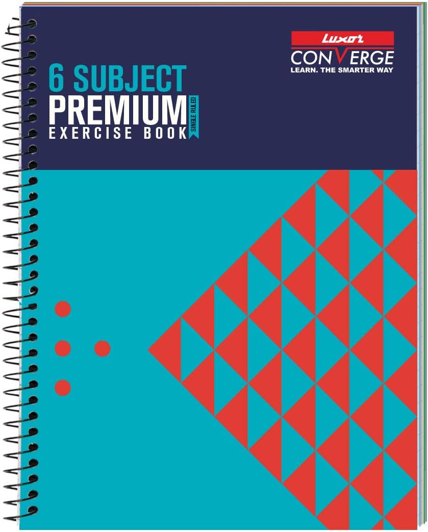 Luxor 6 Subject Spiral Premium Exercise Notebook, Single Ruled - (20 ...