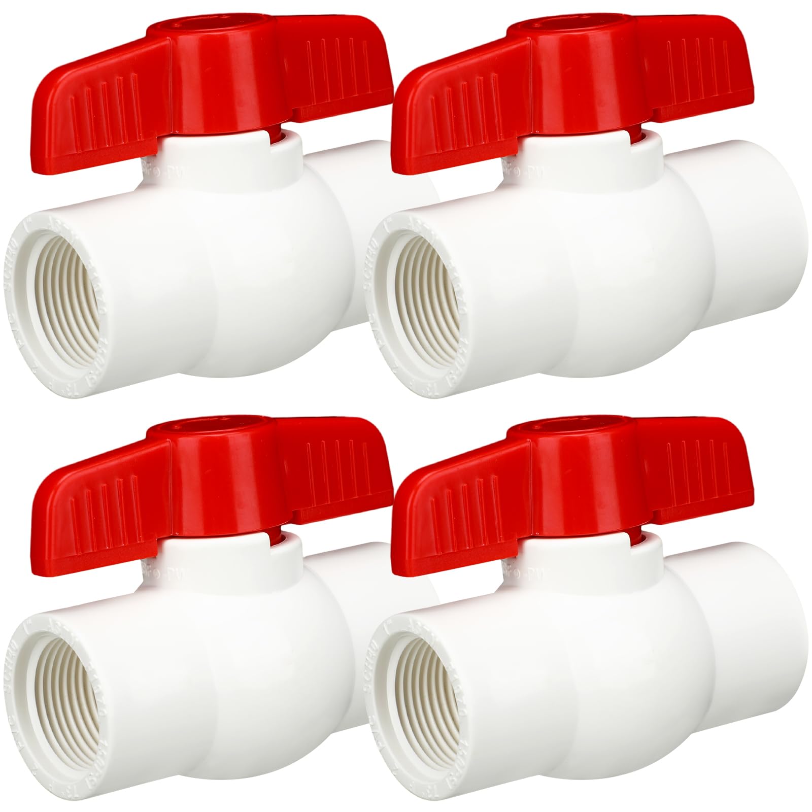 Hiboom PVC Ball Valve SCH40 NPT Shut off Ball Valve Threaded with Easy ...