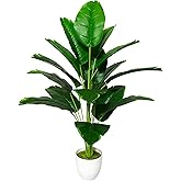Amazon.com: Rozwkeo Fake Plants Large Artificial Tree Leaves Faux ...