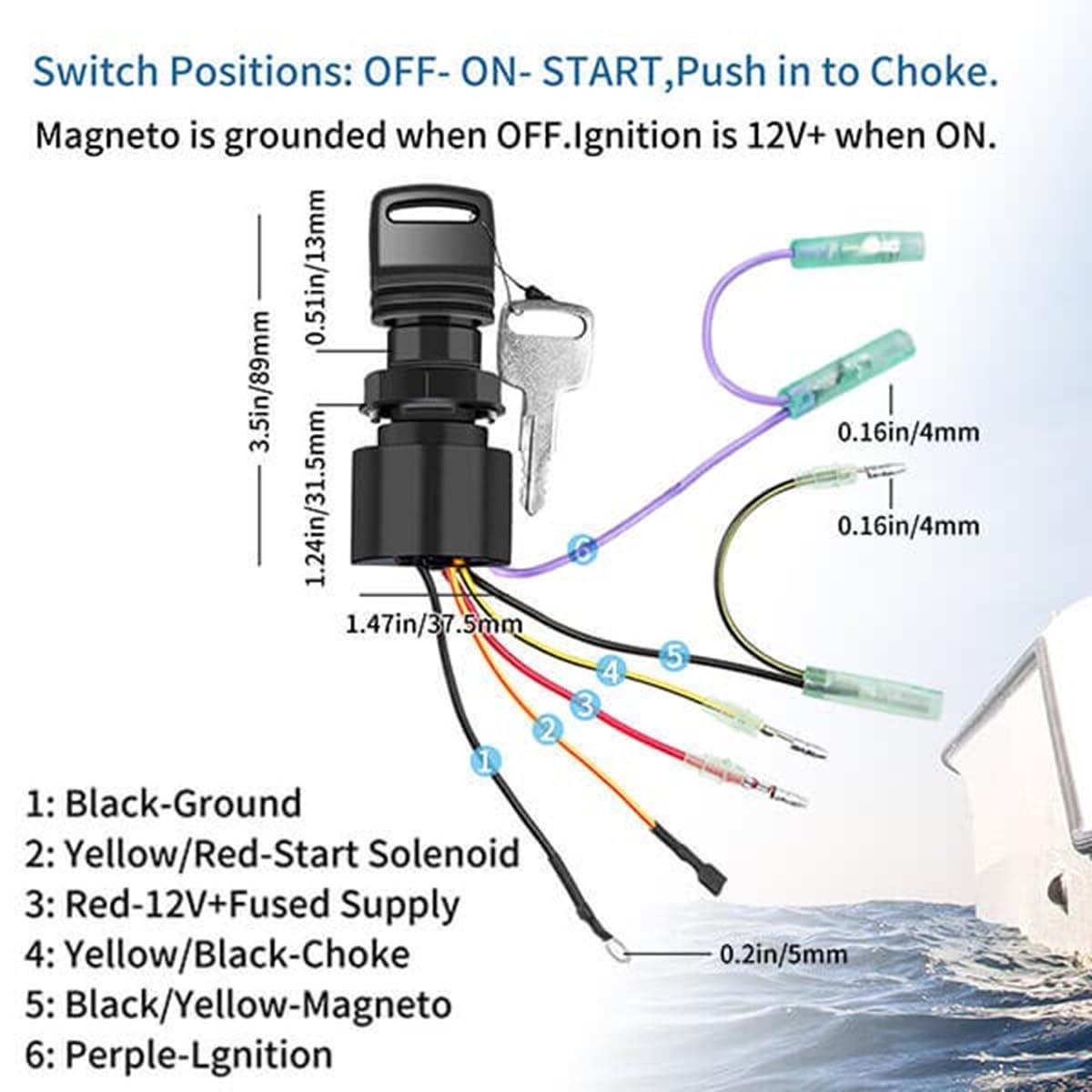 Mua BAITHNA Ignition Key Switch for Mercury Outboard Motor Control Box ...