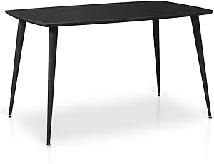 Amazon.com - ESSAI Rectangular Glass Top Dining Table (Black) - Tables