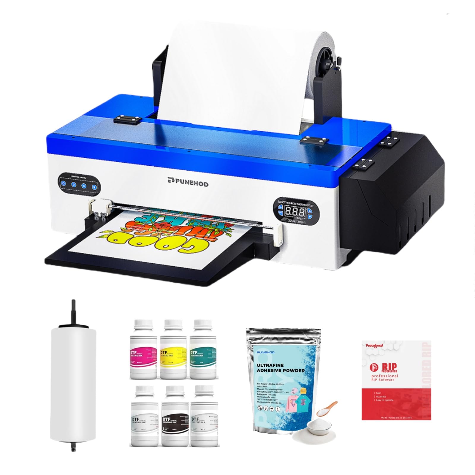 PUNEHOD A3 L1800 DTF Printer with Roll Feeder, DTF Transfer Printing ...