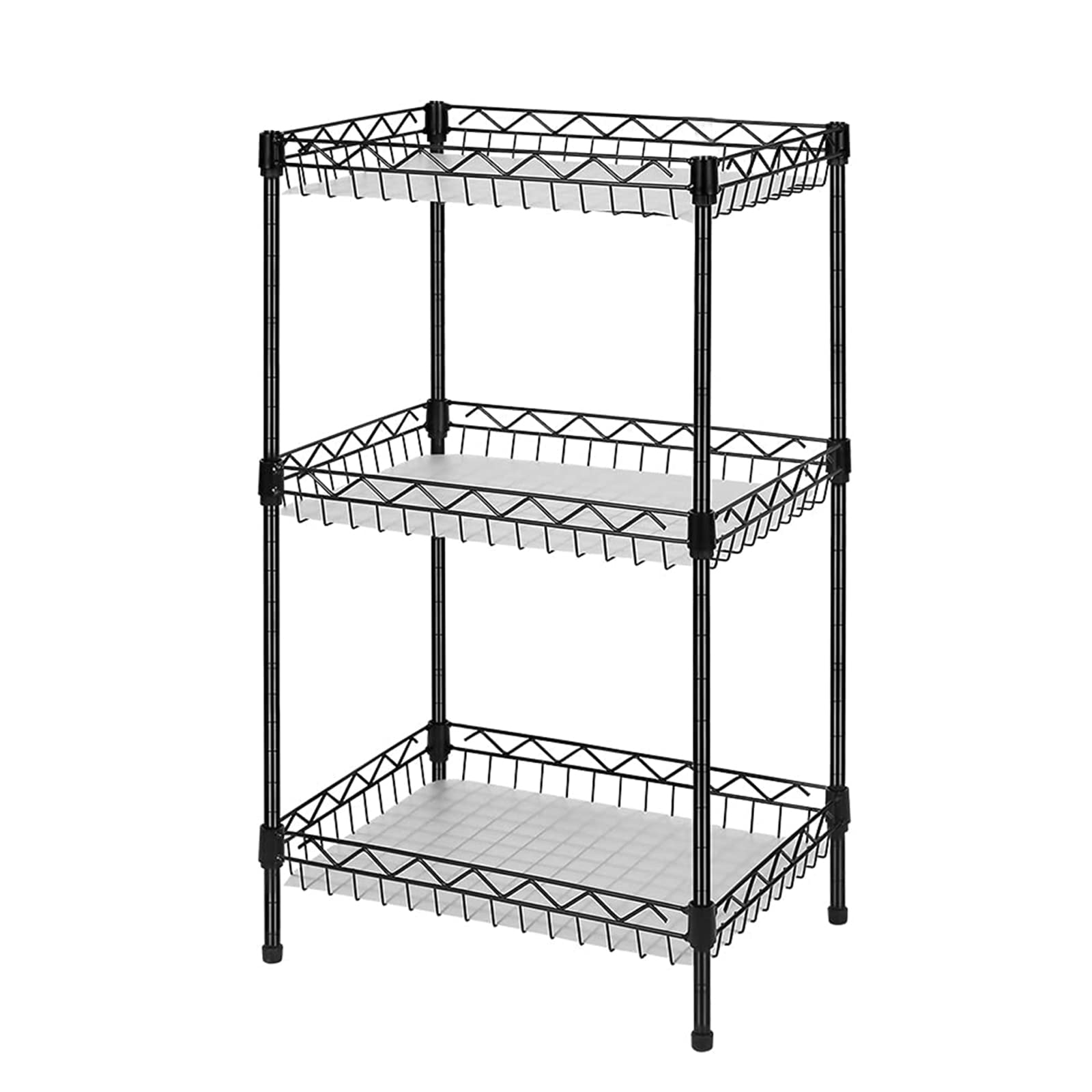 Guangfoshun Storage Shelves, 3-Tier Wire Shelving Unit with Baskets ...
