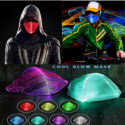 LED Face Mask 7 Color Light up Luminous Rave Masks Glowing Dust Mask ...