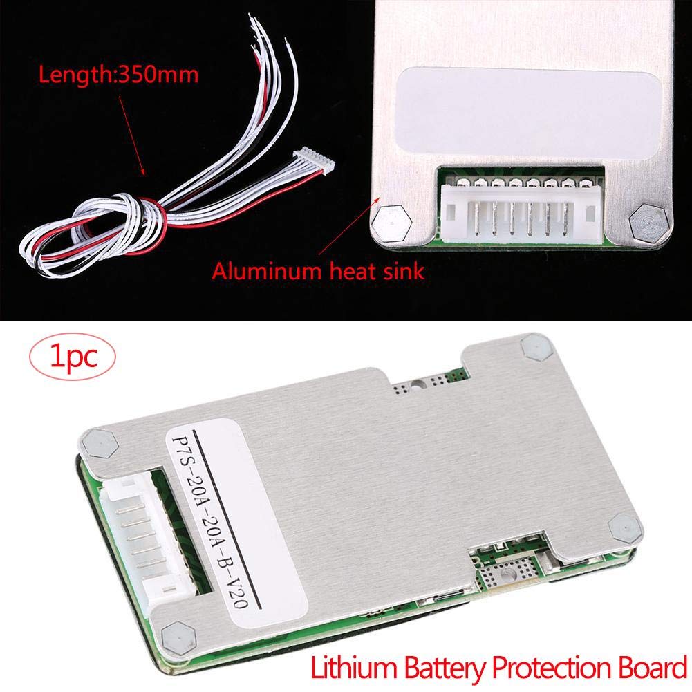 Battery Protection Board with Balancing 24V 20A 7S Lithium Li-ion 18650 ...
