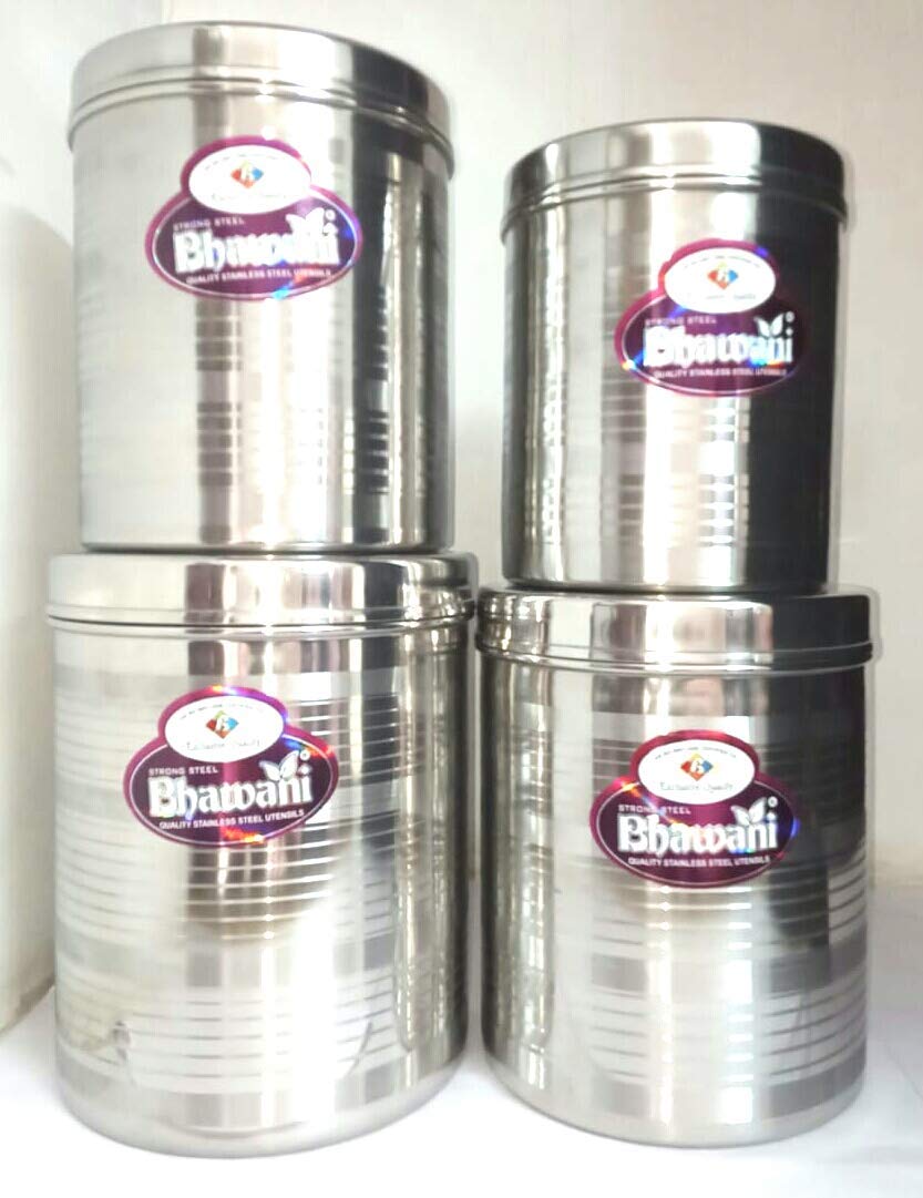 Liolis Steel Dabba Set | Steel Container Set | 4 Pcs Stainless Steel ...