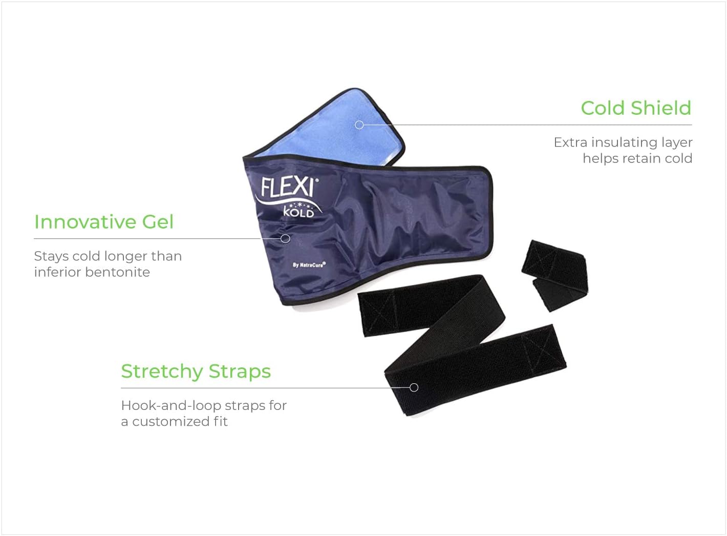 FlexiKold Gel Neck Ice Pack w/Straps (23″ X 8″ X 5″) – Reusable Cold ...