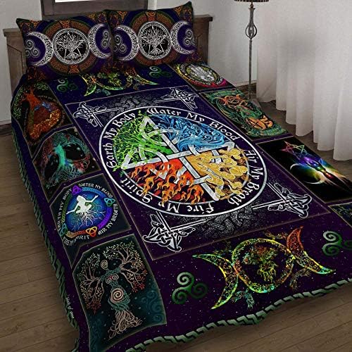 GEEMBI Quilt Bedding Set-Wiccan Witch Pagan Quilt Bed Set THH2582QS ...