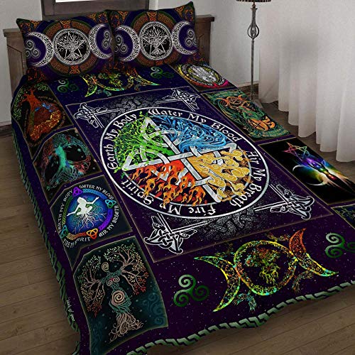 GEEMBI Quilt Bedding Set-Wiccan Witch Pagan Quilt Bed Set THH2582QS ...