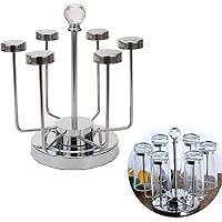 Amazon.com: Vivian Rotating Cup Mug Glass Holder Rack Stainless Steel 6 ...