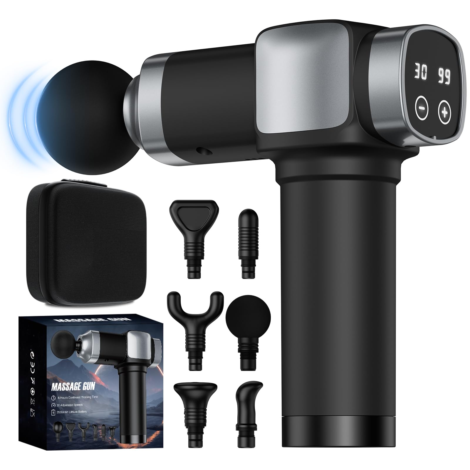 KUPAKY Massage Gun, Deep Tissue Massage Gun for Pain Relief, Handheld Electric Muscle Back ...