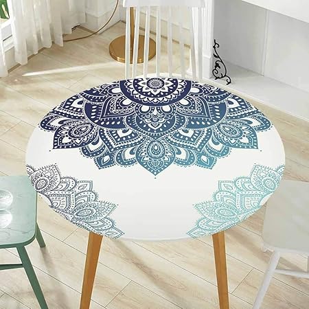 Amazon.com: Round Tablecloth Diameter -48 Inch(Elastic Edge) Banquet ...
