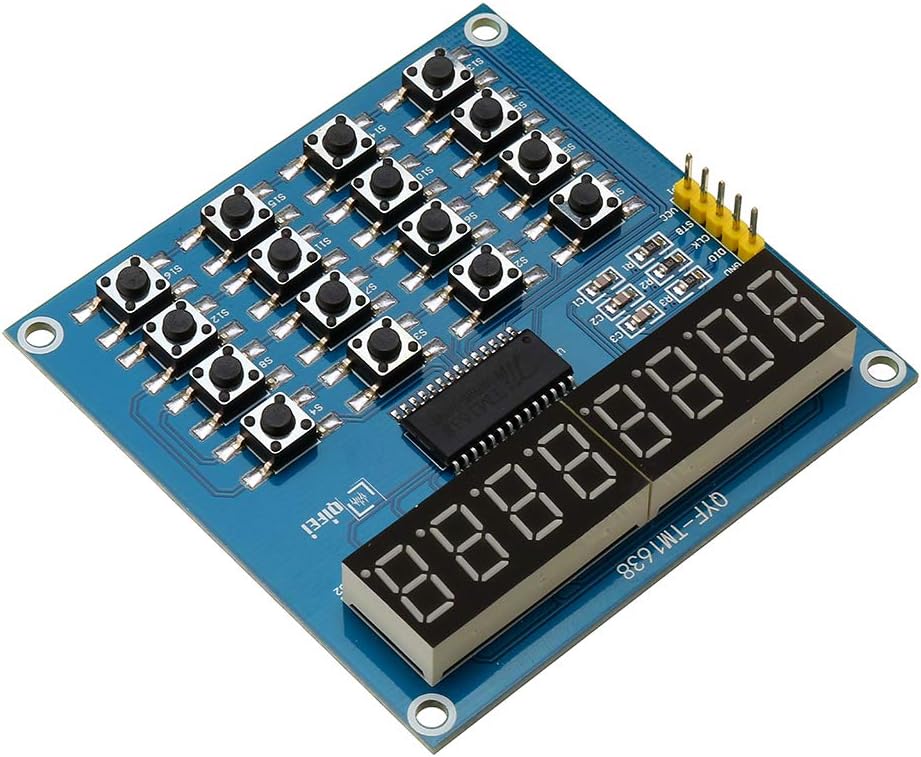 ILS – 3 pieces TM1638 3-Wire 16 Keys 8 Bits Keyboard Buttons Display ...