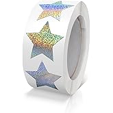 Amazon.com : Red Star Stickers Roll 1 inch Self Adhesive Sparkly Shiny ...