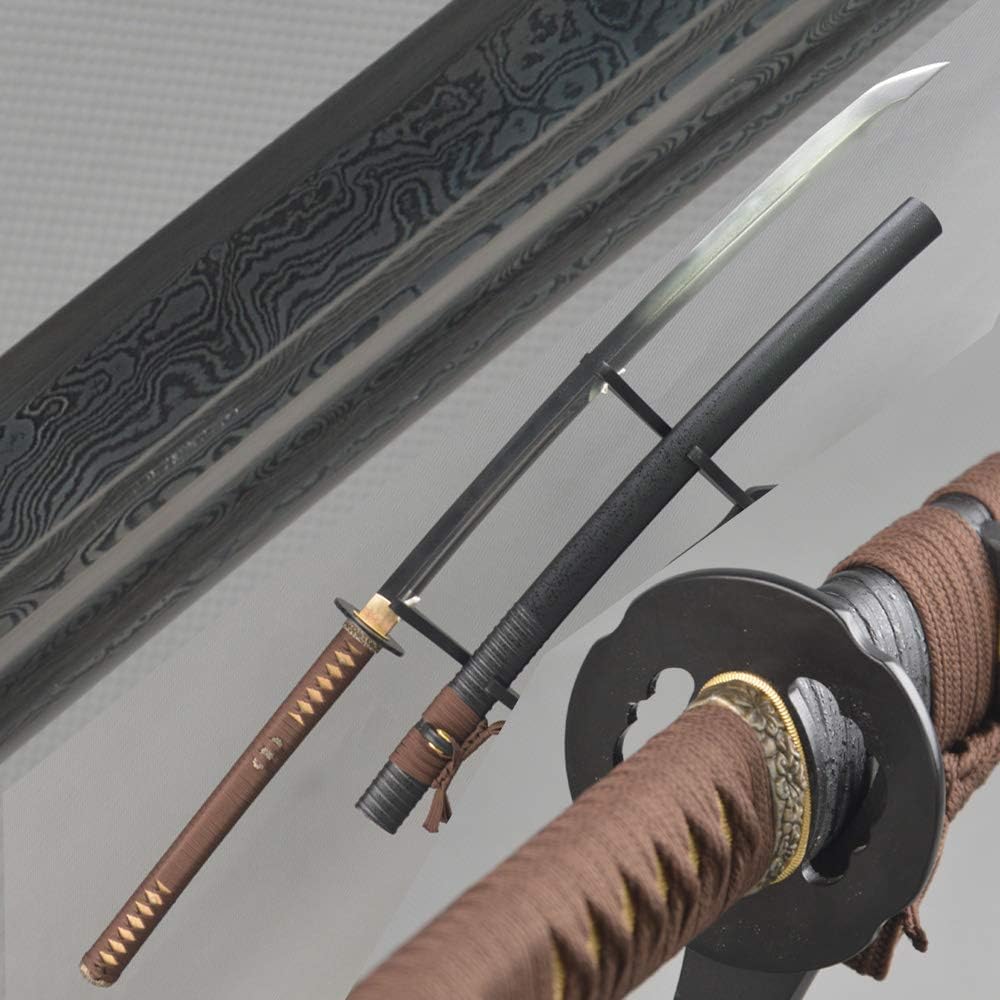 Amazon.com : Damascus Folded Steel Katana Naginata Real Combat Ready ...