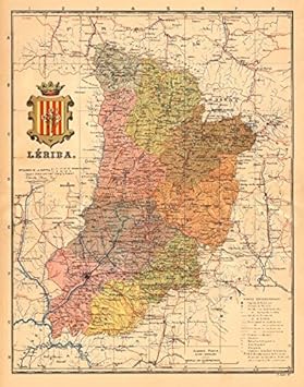 Amazon.com: LÉRIDA. Lleida Lerida. Cataluña Catalunya. Mapa antiguo ...