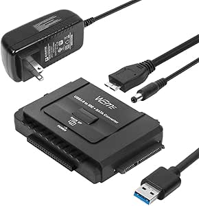 WEme USB 3.0 to SATA/IDE Adapter with Universal 2.5"/3.5" Hard Drive Disk Converter for HDD/SSD ...