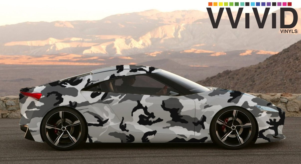 Bingua VViViD Snow Camouflage Vinyl Car Wrap Adhesive Decal DIY