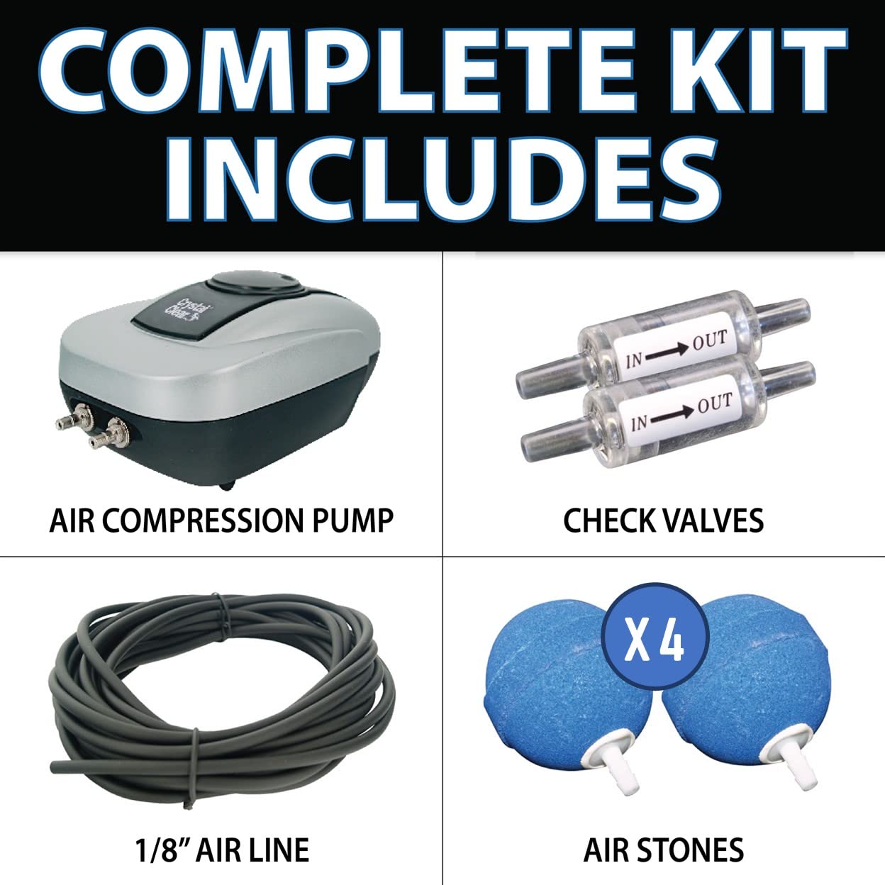 Mua CrystalClear PondAir 4, Complete Aeration Kit, Whisper Quiet Water ...