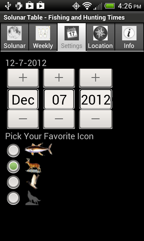 Solunar Table - Fishing & Hunting Times:Amazon.com:Appstore for Android