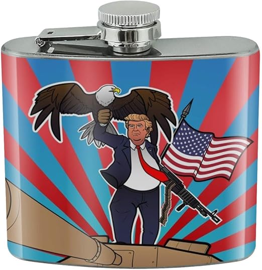 Amazon.com | Patriotic Donald Trump with Eagle American Flag Gun ...