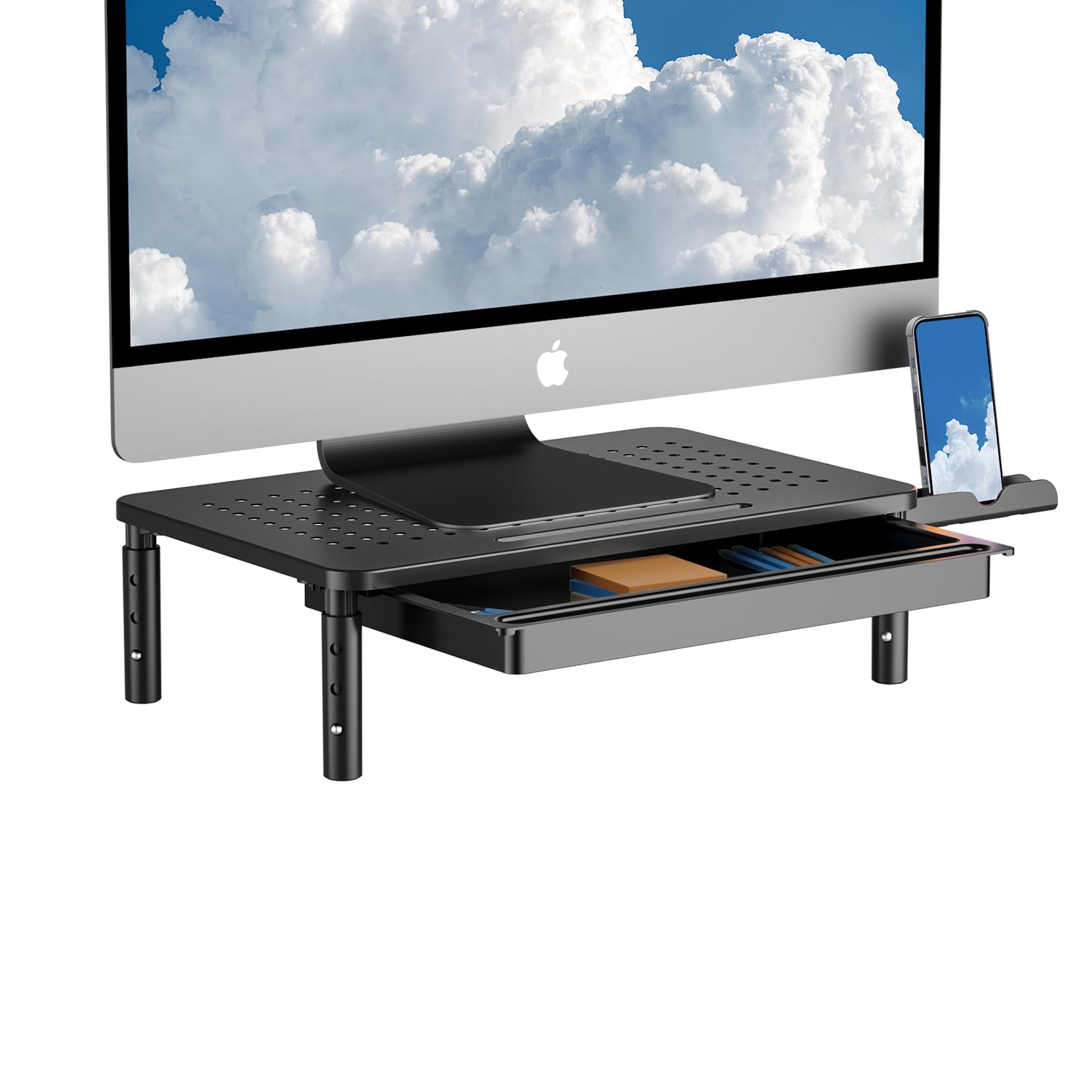 UPGRAVITY Height Adjustable Monitor Stand, Desktop Monitor Riser with ...