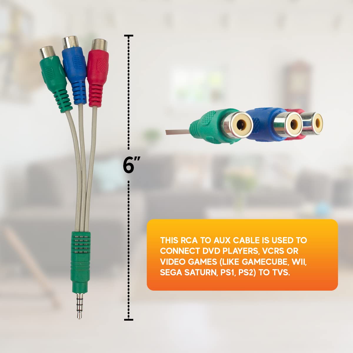 Mua 3.5mm RCA Component Video Cable YPbPr Male to 3 RCA Female RGB ...