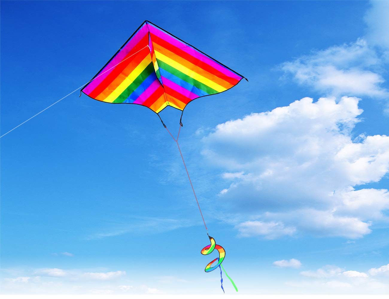 Toys Zhuoyue Rainbow Diamond Kite,Single Line Beginner Kite for Kids ...