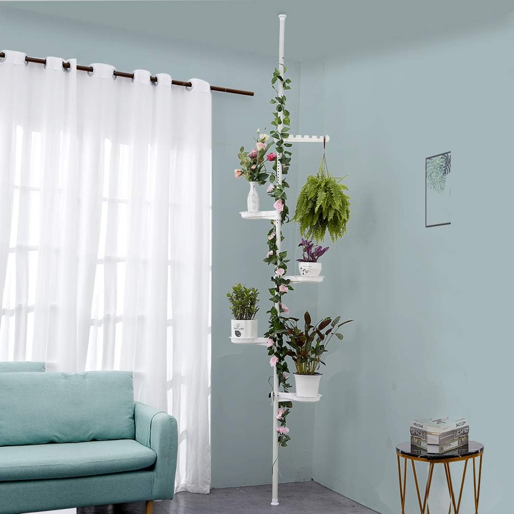 Amazon.com : SUMERSIDE 5-Tier Plant Stand Indoor, Spring Tension Pole ...