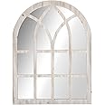 Amazon.com: HOMCOM 41" x 31.5" Rustic Wall Mirror, Arch Window Mirror ...