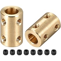2 X Solid Brass Coupling Shaft Motor Coupler Motor Connector + Screws ACB