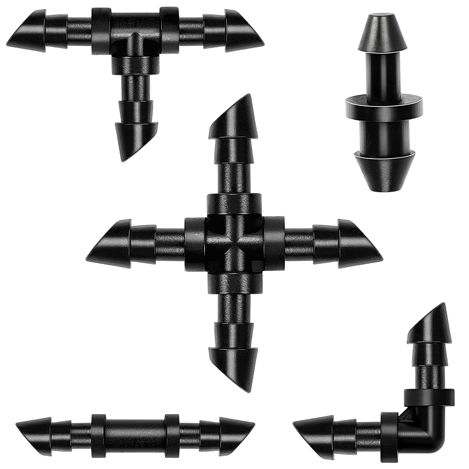 Copadri 1/4 Inch Drip Irrigation Fittings, 140 Pieces Kit 1/4 Inch ...