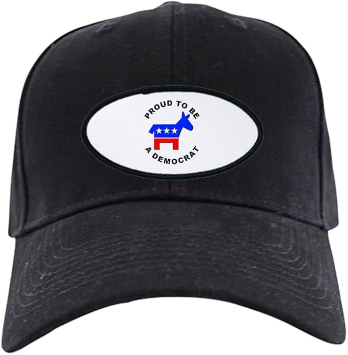 Amazon.com: CafePress Proud Democrat Black Cap Baseball Hat, Novelty ...