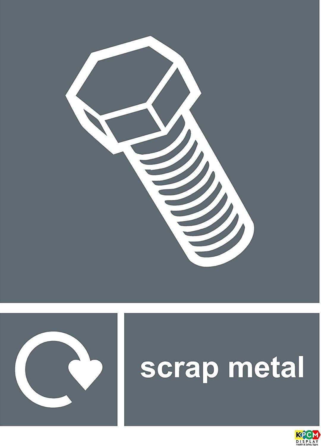 SCRAP METAL RECYCLING SIGN - Self adhesive vinyl 150mm x 100mm: Amazon ...