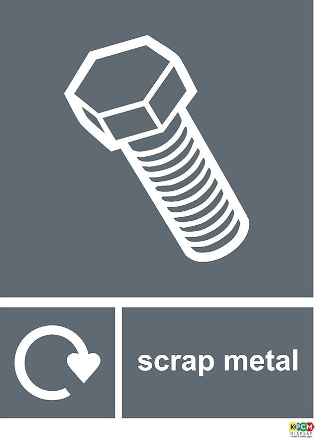 SCRAP METAL RECYCLING SIGN - Self adhesive vinyl 150mm x 100mm: Amazon ...
