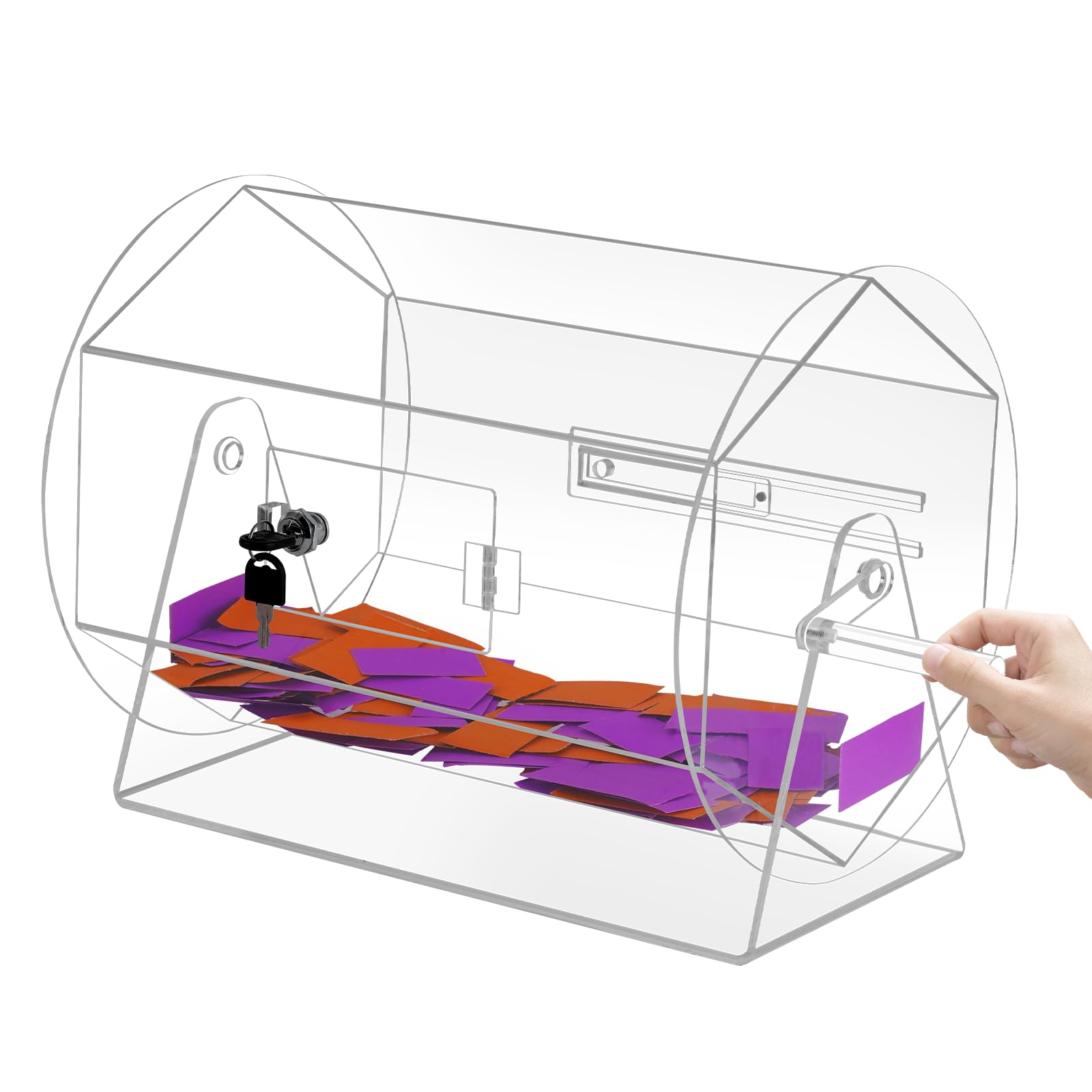 YUCHENGTECH Upgraded Acrylic Raffle Drum with Handle Raffle Ticket ...