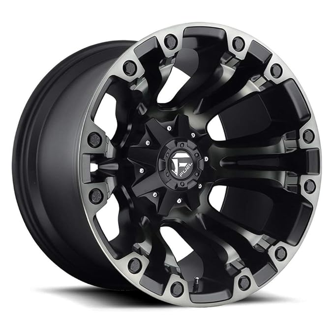 Amazon.com: Fuel D569 Vapor 17x10 8x6.5" -18mm Black/Machined Wheel Rim ...