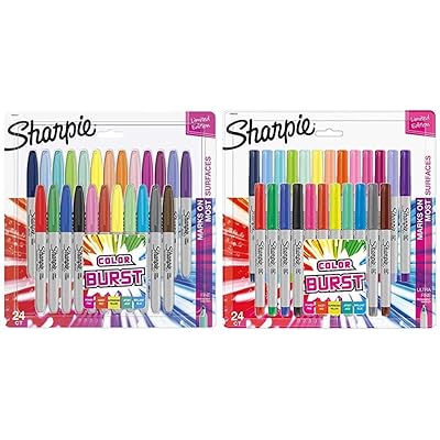 Buy Sharpie Color Burst Markers, Fine Point, 24 Ct & 1949558 Color ...