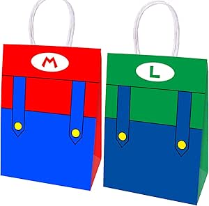 Amazon.com: 16pcs Super Mario Brothers Party Bags Goody Favor Bags For ...