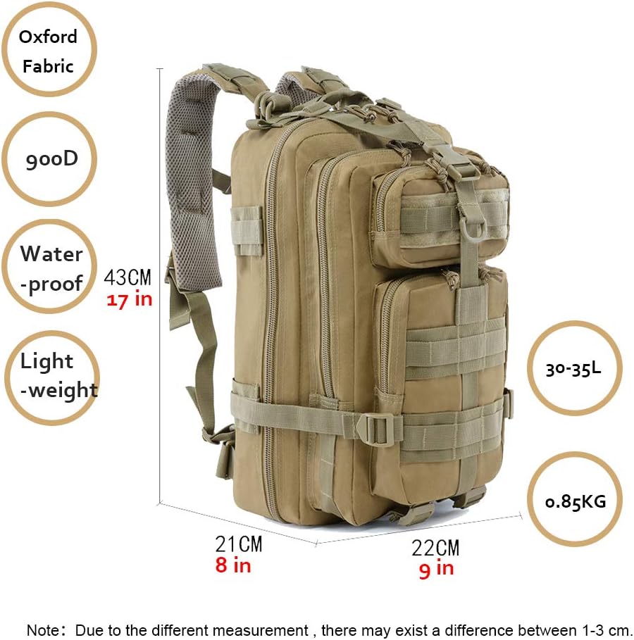 LHI Small Military Backpack Tactical 30L Back Pack for Men and Women ...