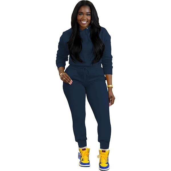 Sets For Women Women's 2 Piece Fleece Outfits Half Zip Sweatsuit ...