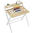 Amazon.com: GreenForest Folding Desk No Assembly Required Large Size, 2-Tier Foldable Computer ...