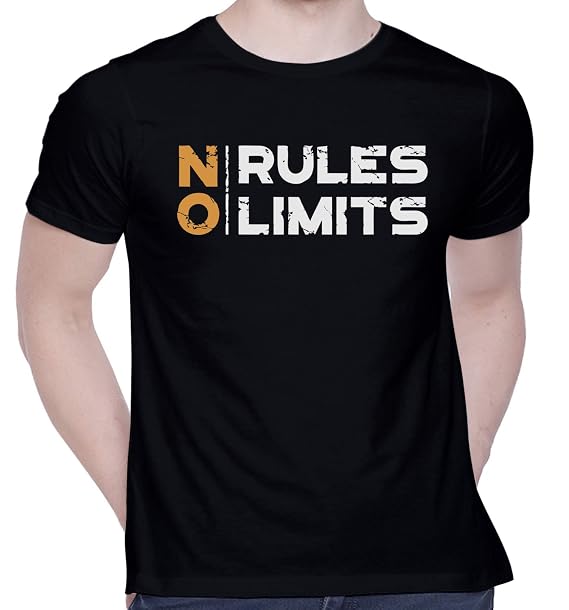 CreativiT Graphic Printed T-Shirt for Unisex No Rules No Limit Tshirt ...