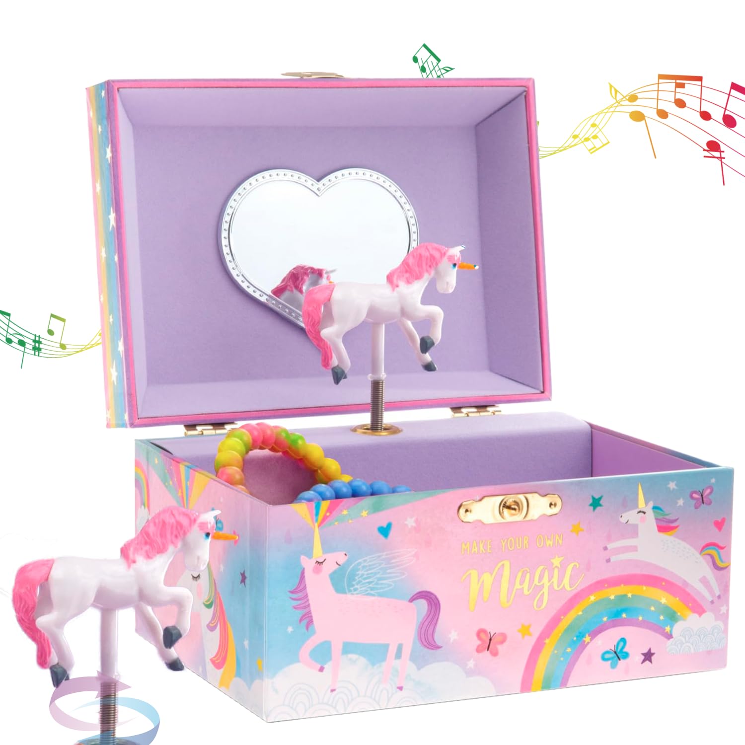 Jewelkeeper Jewelry Box for Girls, Cotton Candy Unicorn Musical Jewelry ...