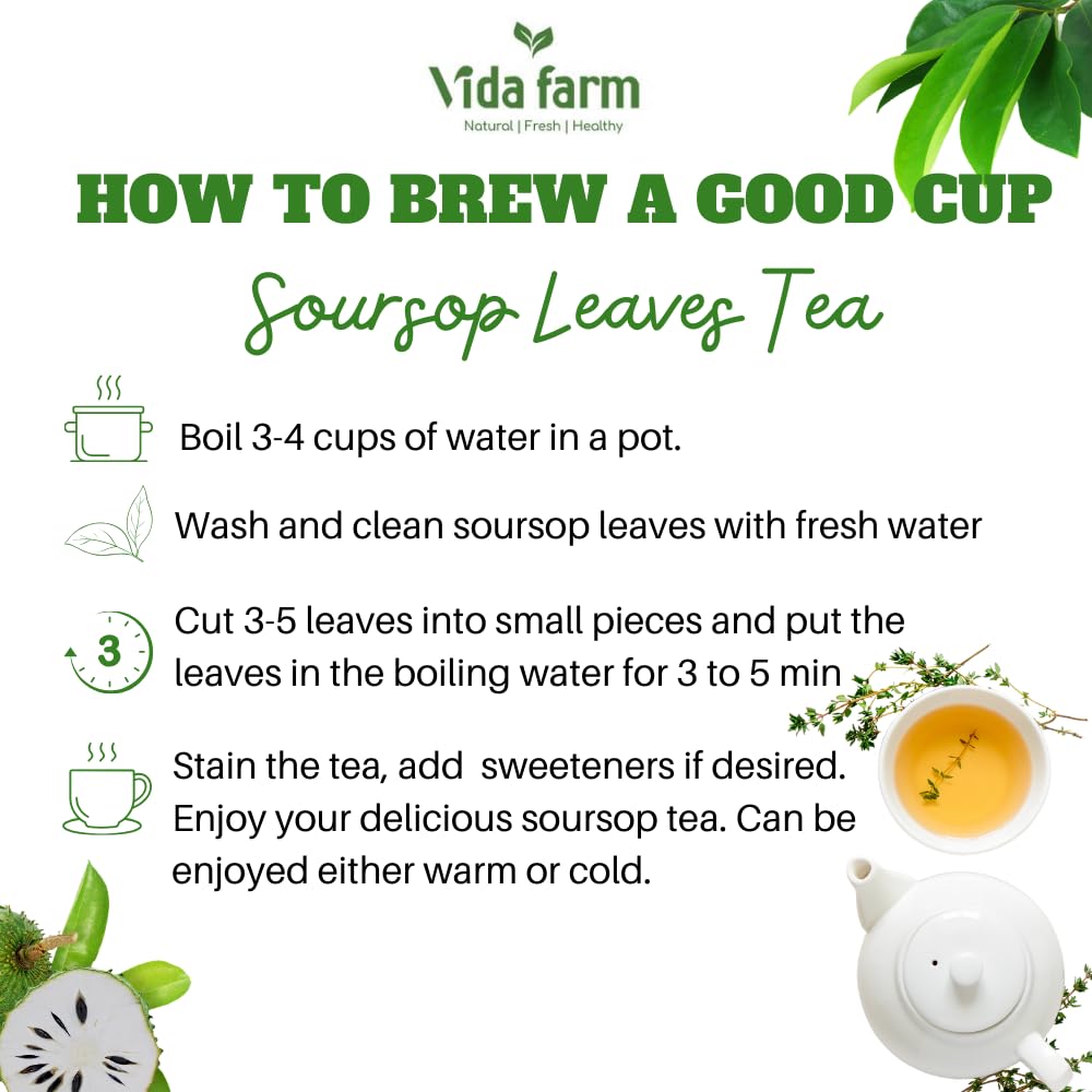 Mua VIDA FARM 255+ Soursop Leaves Tea - Graviola Guanabana Large Dried ...